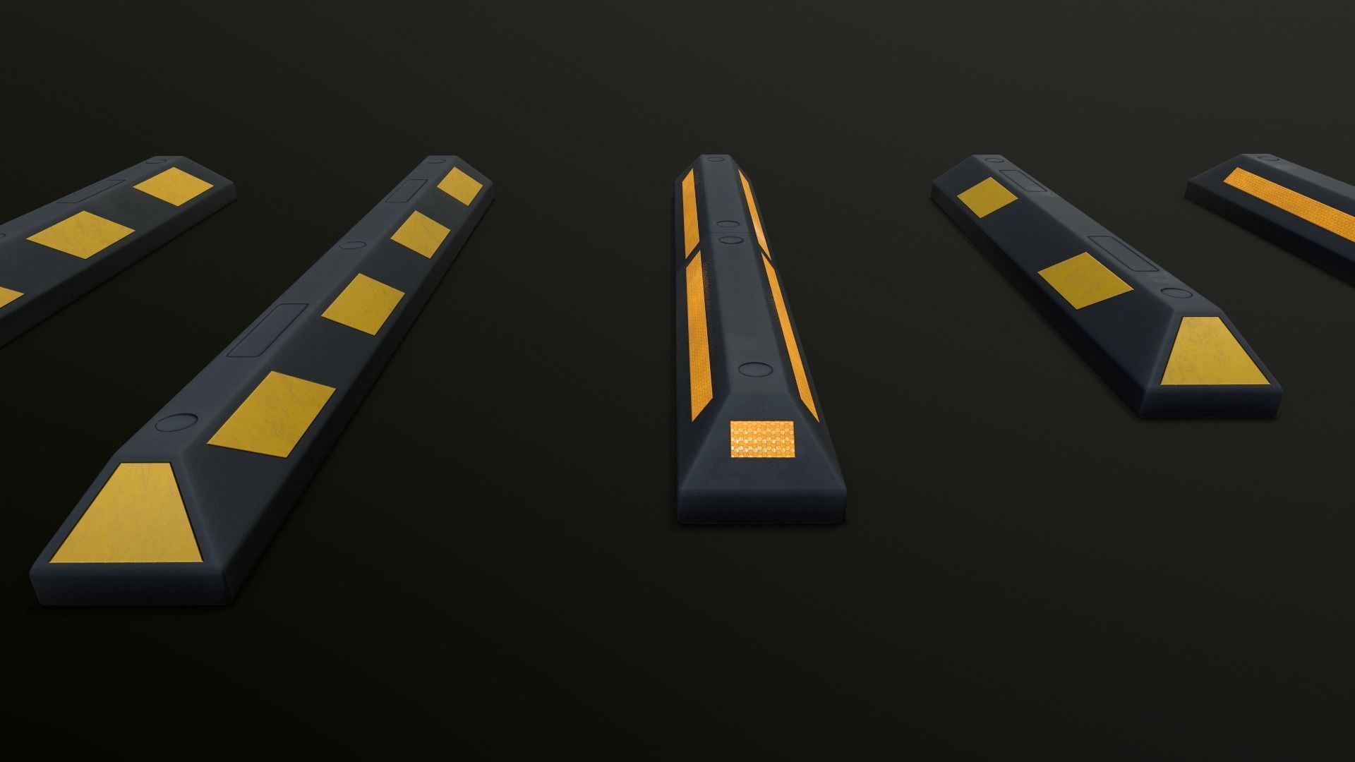 3D model Rubber Car Parking Wheel Stopper Game-ready Low-poly 3D model ...