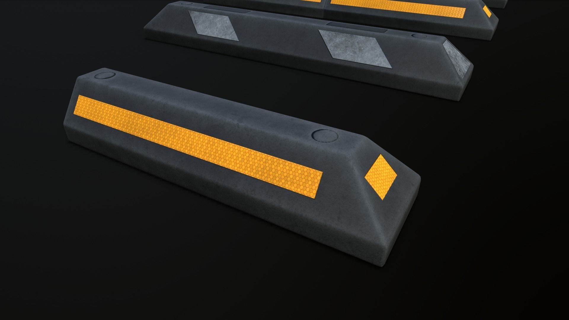 3D model Rubber Car Parking Wheel Stopper Game-ready Low-poly 3D model ...