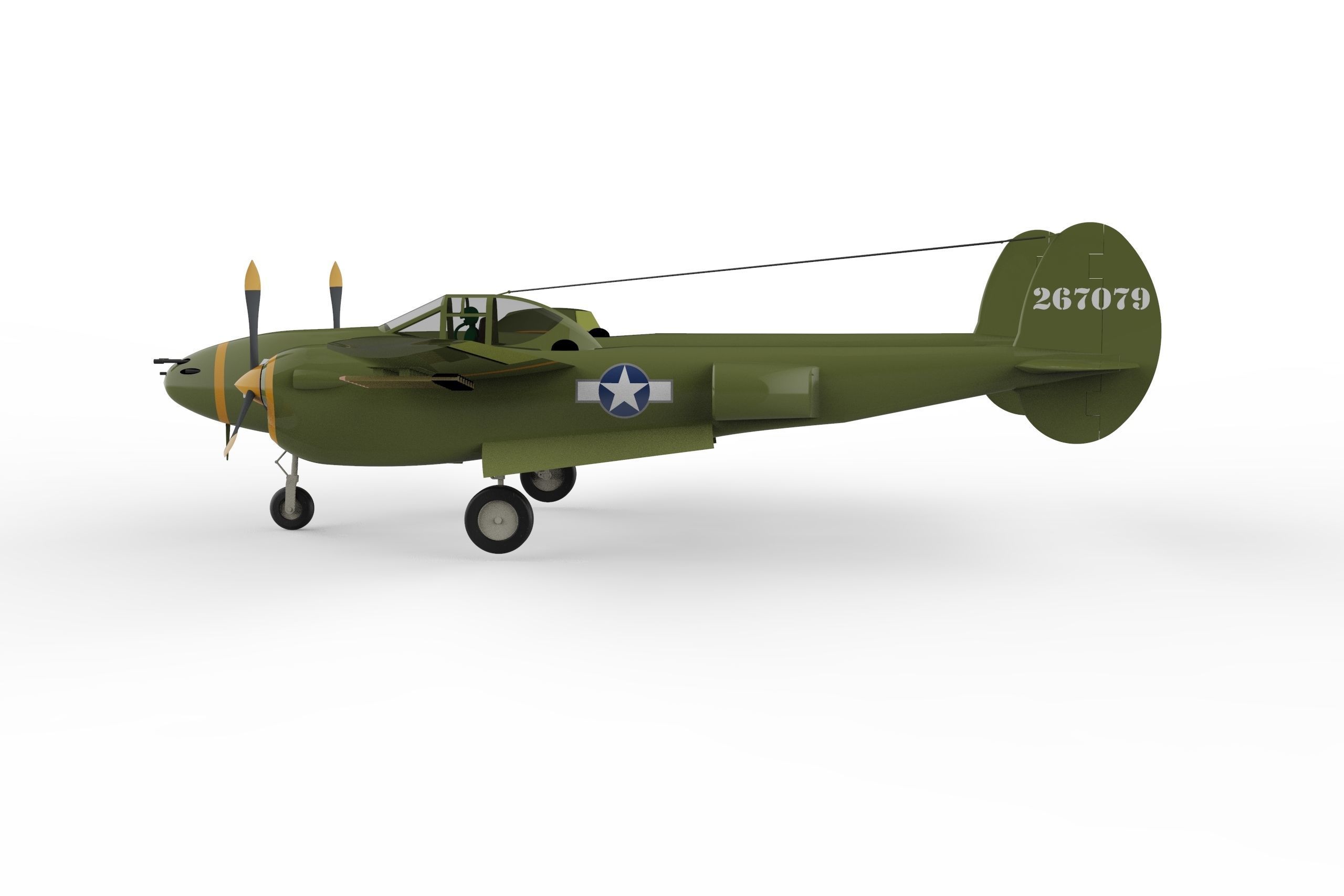 Lockheed P-38 Lightning 3D model | CGTrader