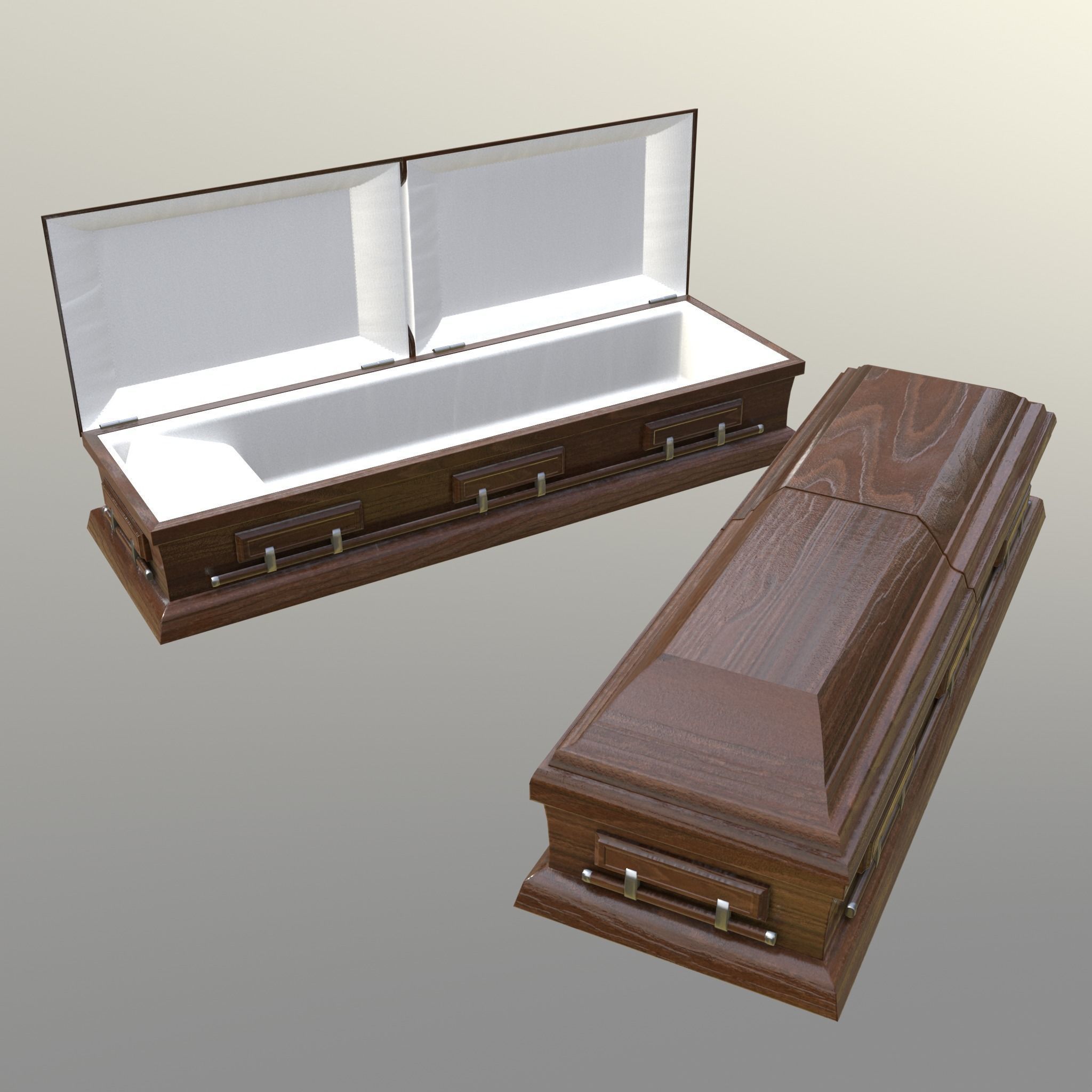 3D Model Collection Wooden Caskets - 4 versions VR / AR / low-poly ...