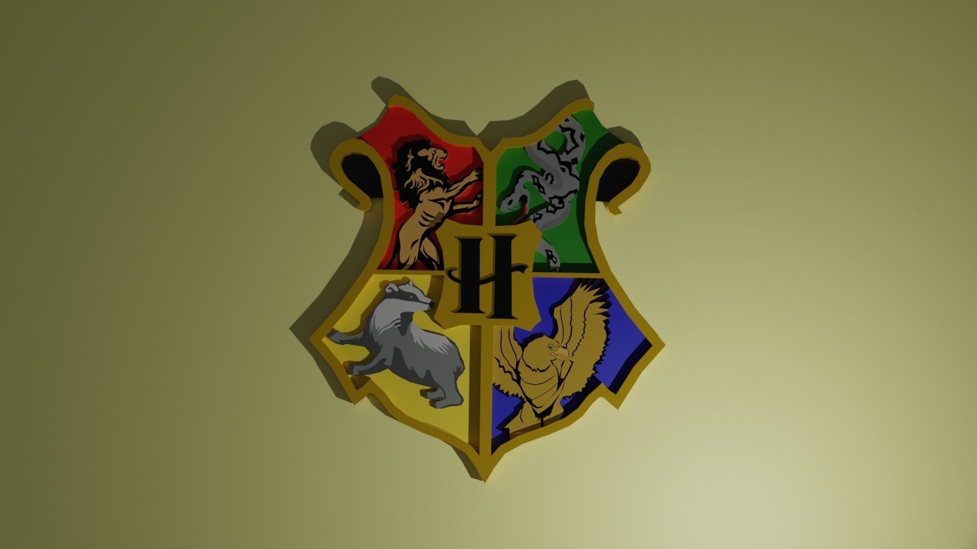 hogwards emblem 3D model 3D printable | CGTrader