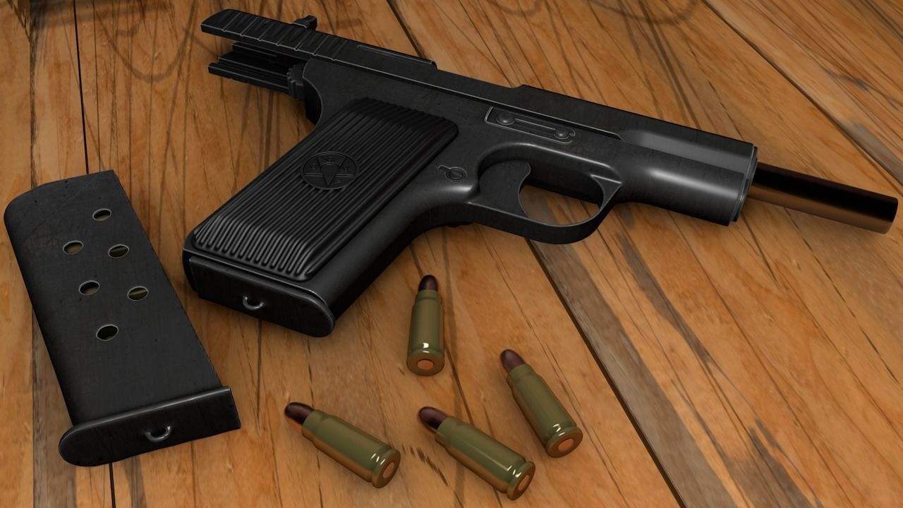 gun tt 3D model animated | CGTrader