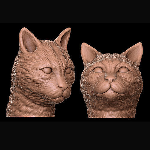 cat head 3D model 3D printable | CGTrader