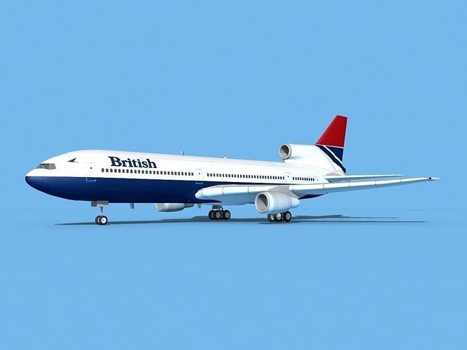 Lockheed L-1011 British Airways 2 3D model rigged | CGTrader