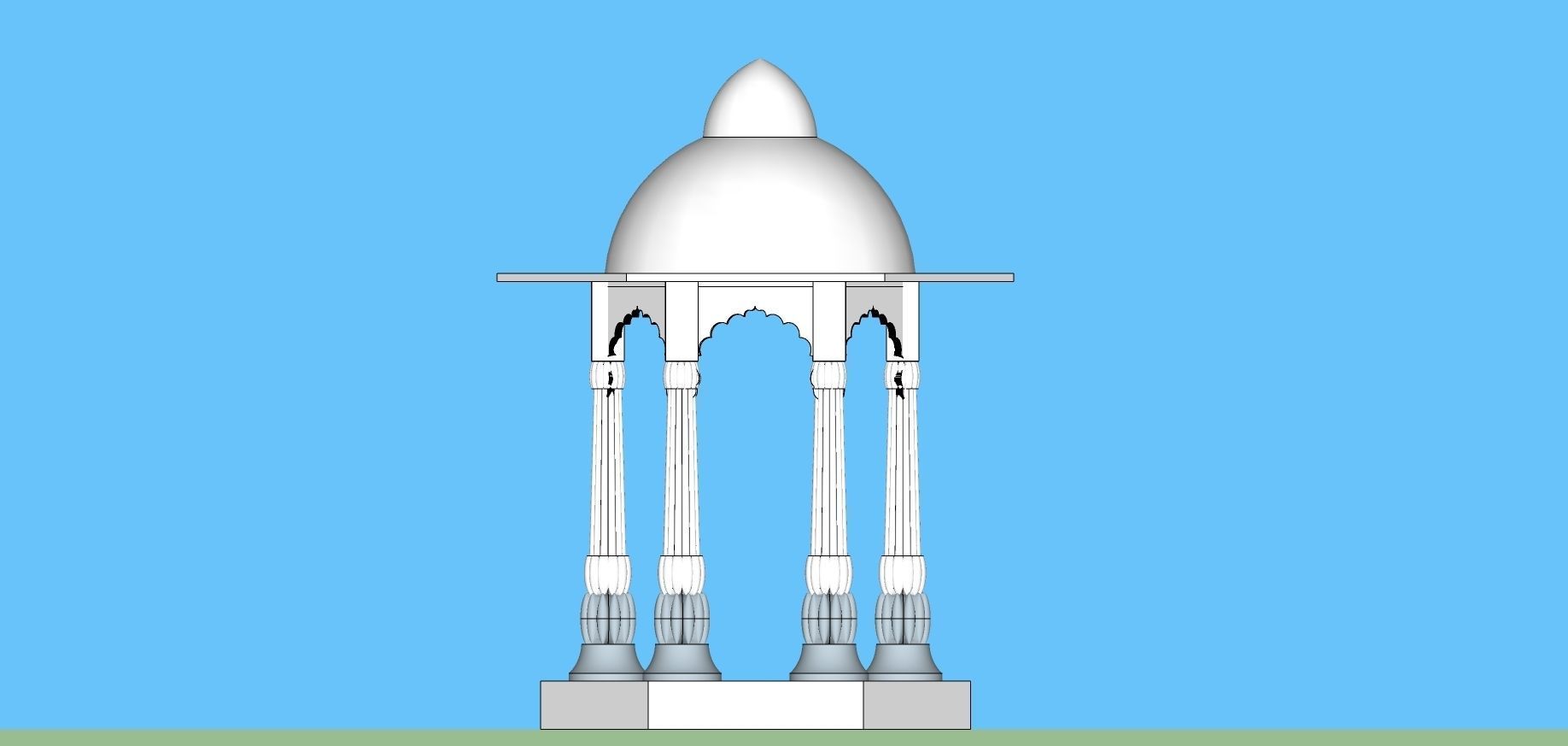 3D model indian chatri VR / AR / low-poly | CGTrader