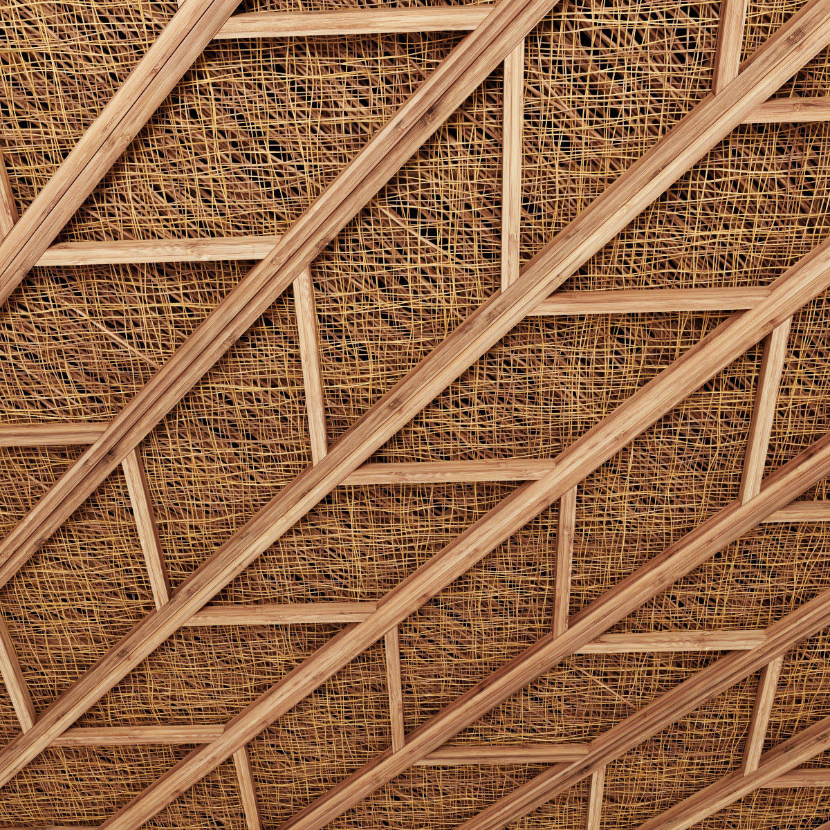Ceiling diagonal wood thin branch beam n5 3D model | CGTrader