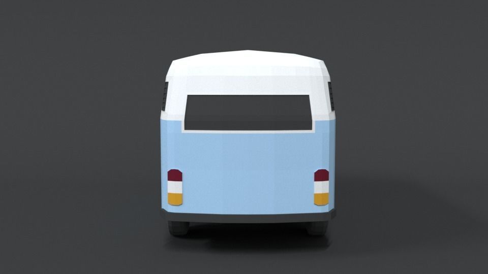 3D model Low Poly Cartoon Retro Van VR / AR / low-poly | CGTrader