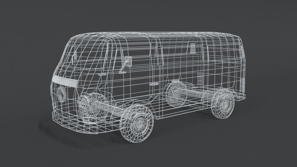 3D model Low Poly Cartoon Retro Van VR / AR / low-poly | CGTrader