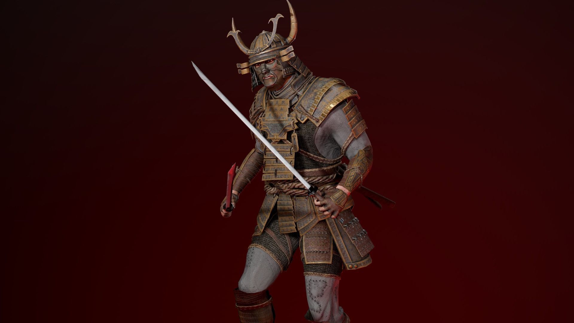 3D model Samurai Boss VR / AR / low-poly rigged animated | CGTrader