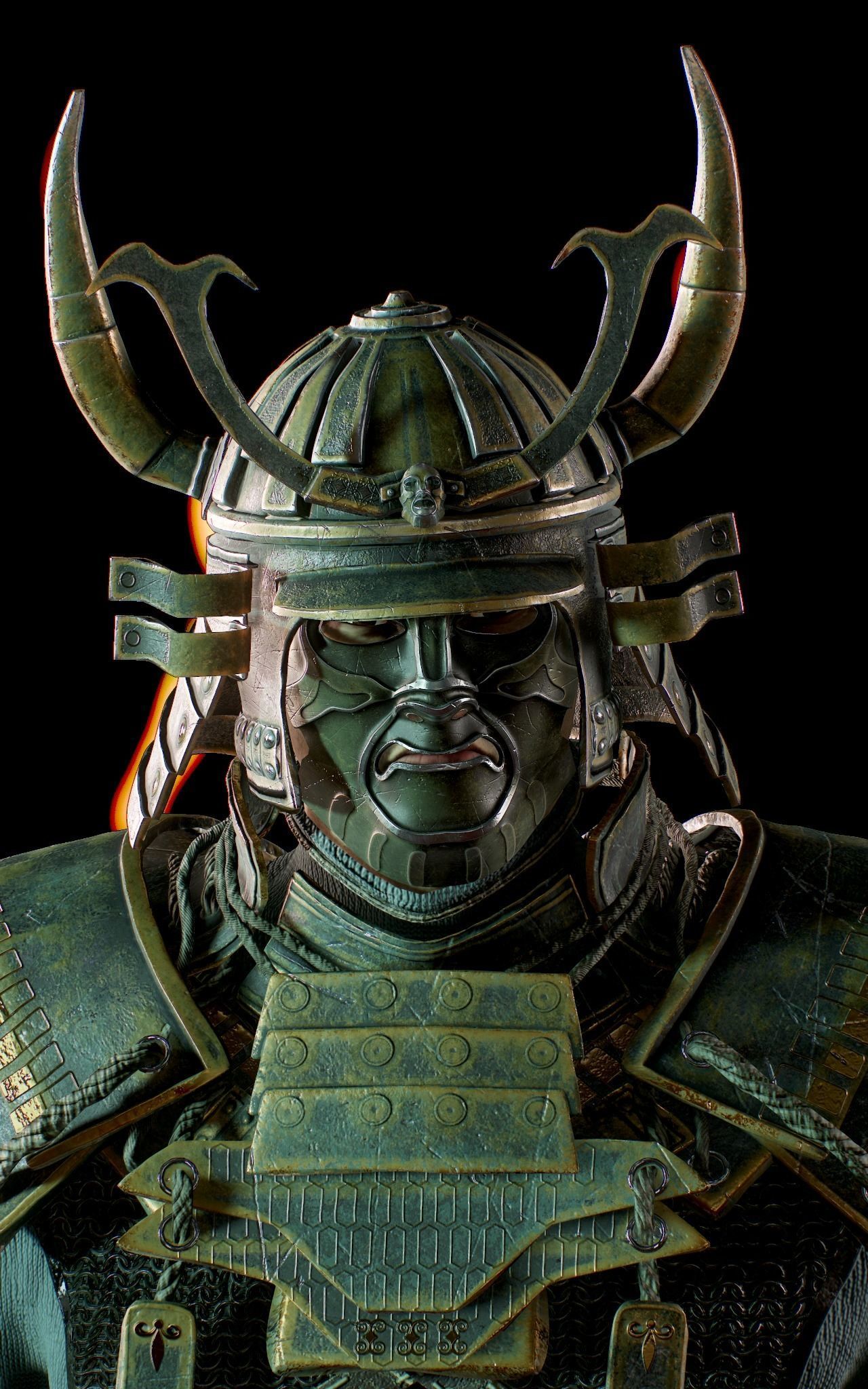 3D model Samurai Boss VR / AR / low-poly rigged animated | CGTrader