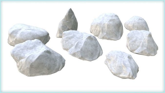 8x Rocks - grey-white - with LODs - free VR / AR / low-poly 3D model ...