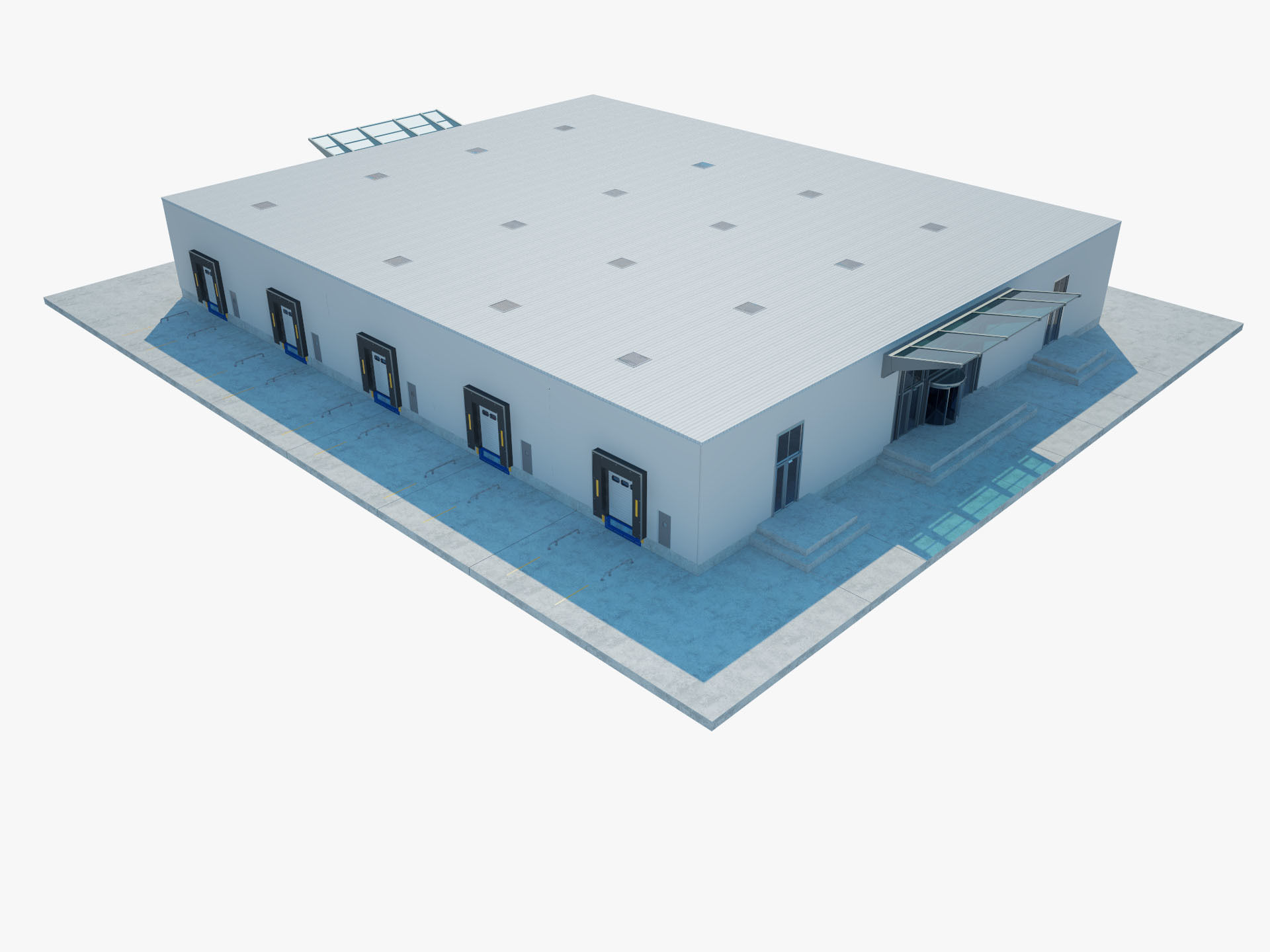 Exhibition Hall Warehouse 9 interior and exterior 3D model | CGTrader