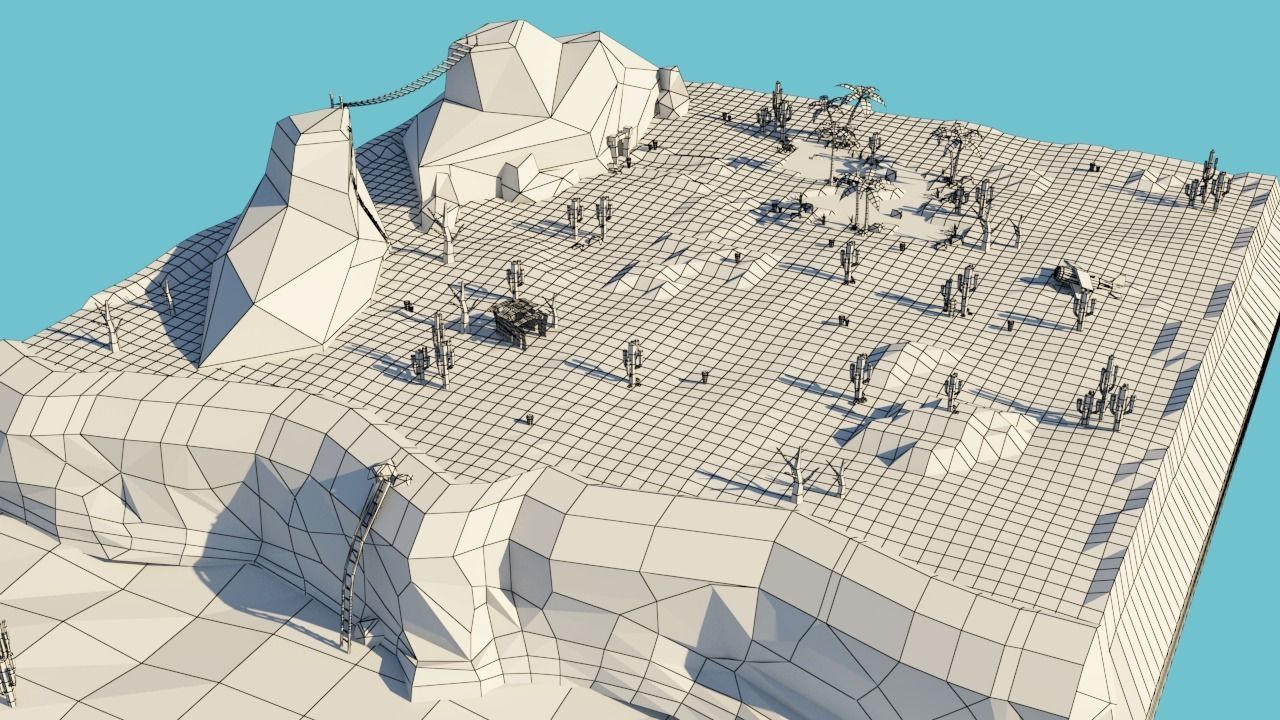 3D model Lowpoly Desert Game Environment Assets - Oasi 3d models VR ...