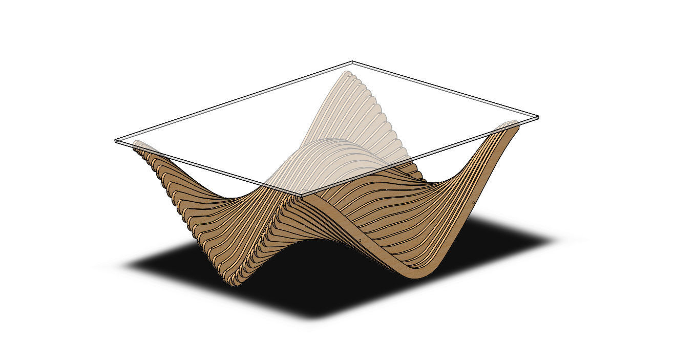 Parametric Table Wave 3D model | CGTrader