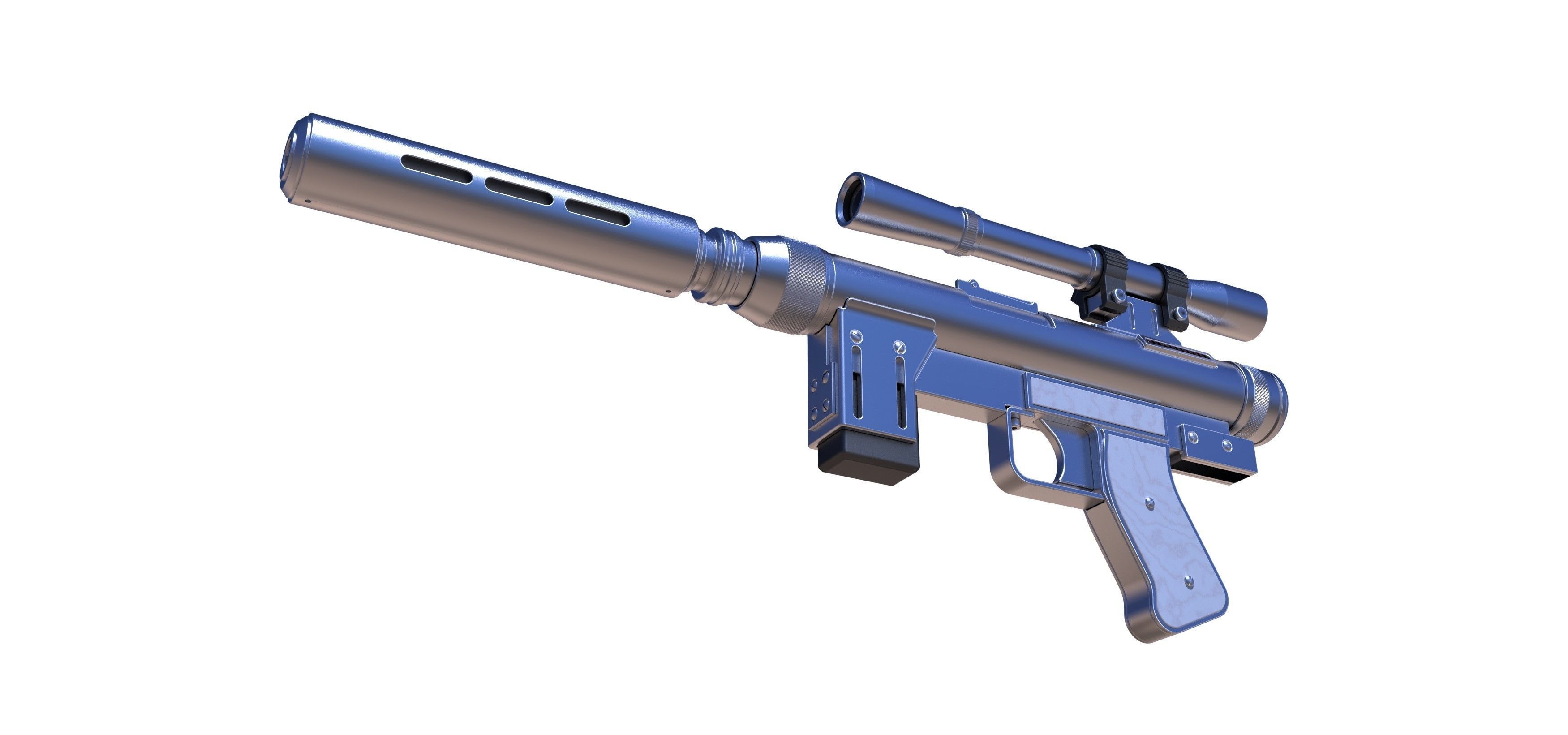 Blaster pistol SE-14R of Lando Calrissian 3D model | CGTrader