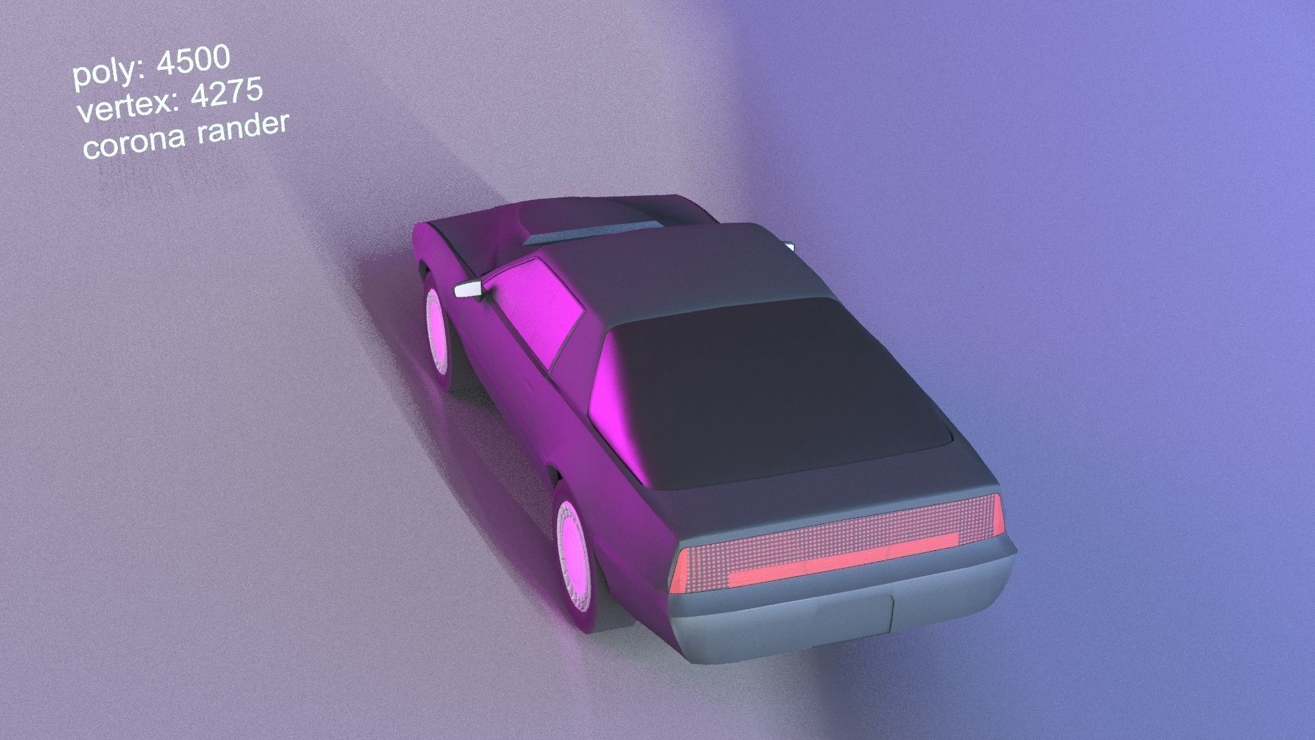 3D model lowpoly retro wave Knight Rider Pontiac Firebird Trans Am VR ...