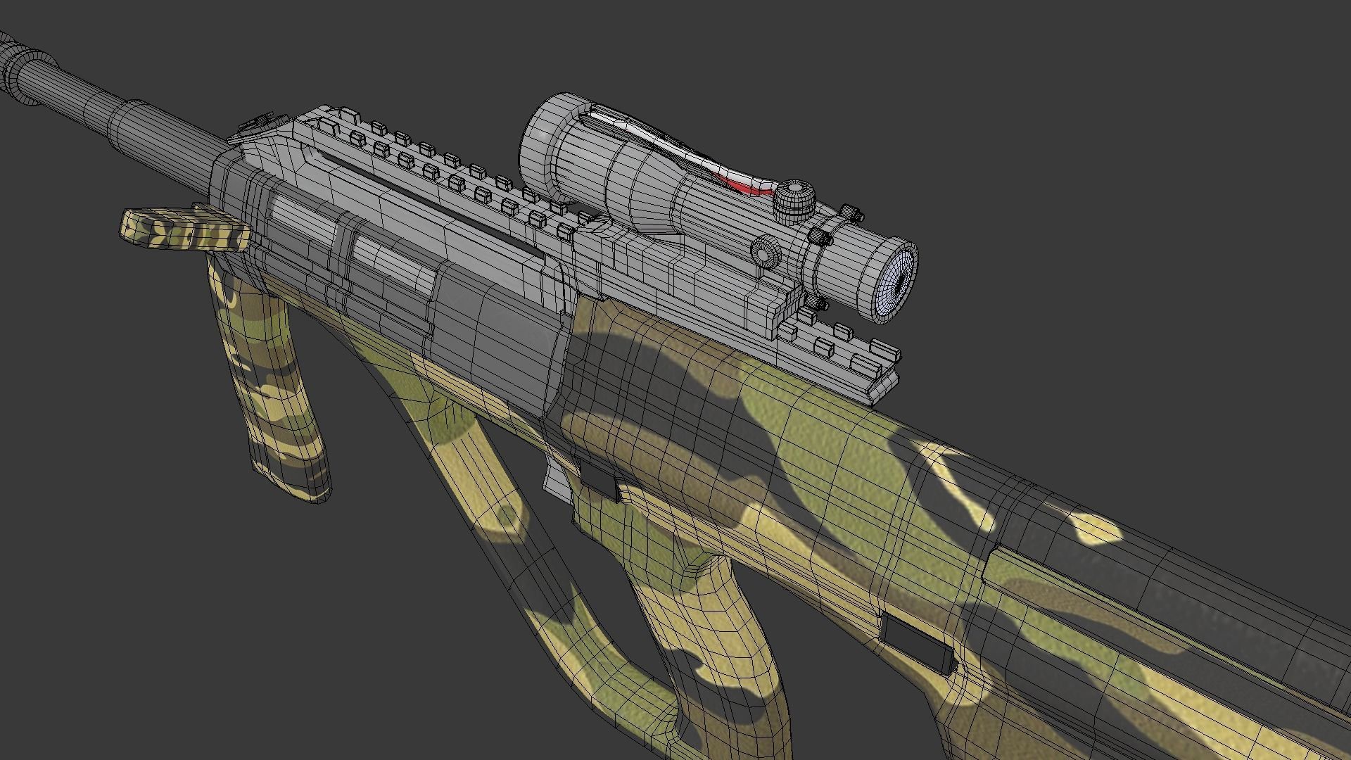 Steyr AUG and Optical sight 4x 3D model | CGTrader