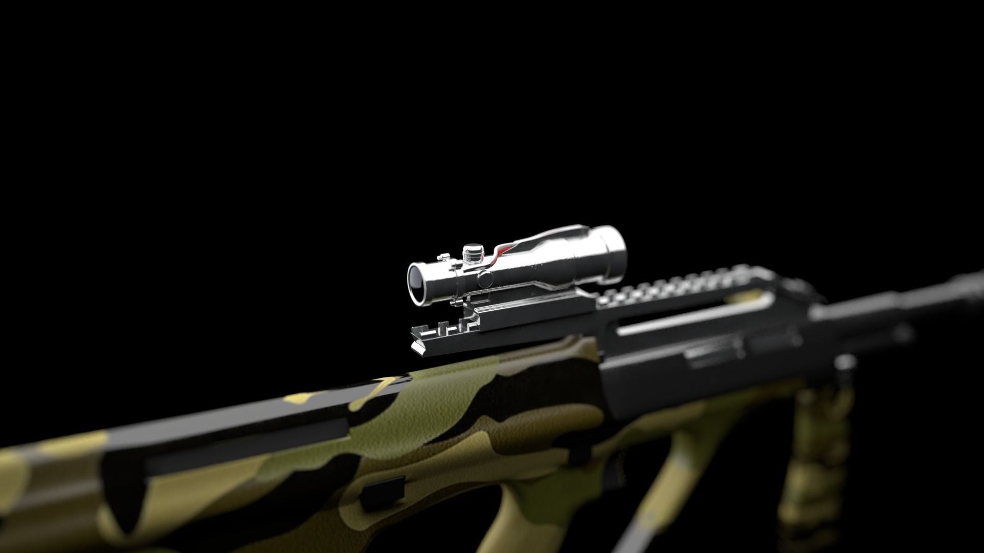 Steyr AUG and Optical sight 4x 3D model | CGTrader