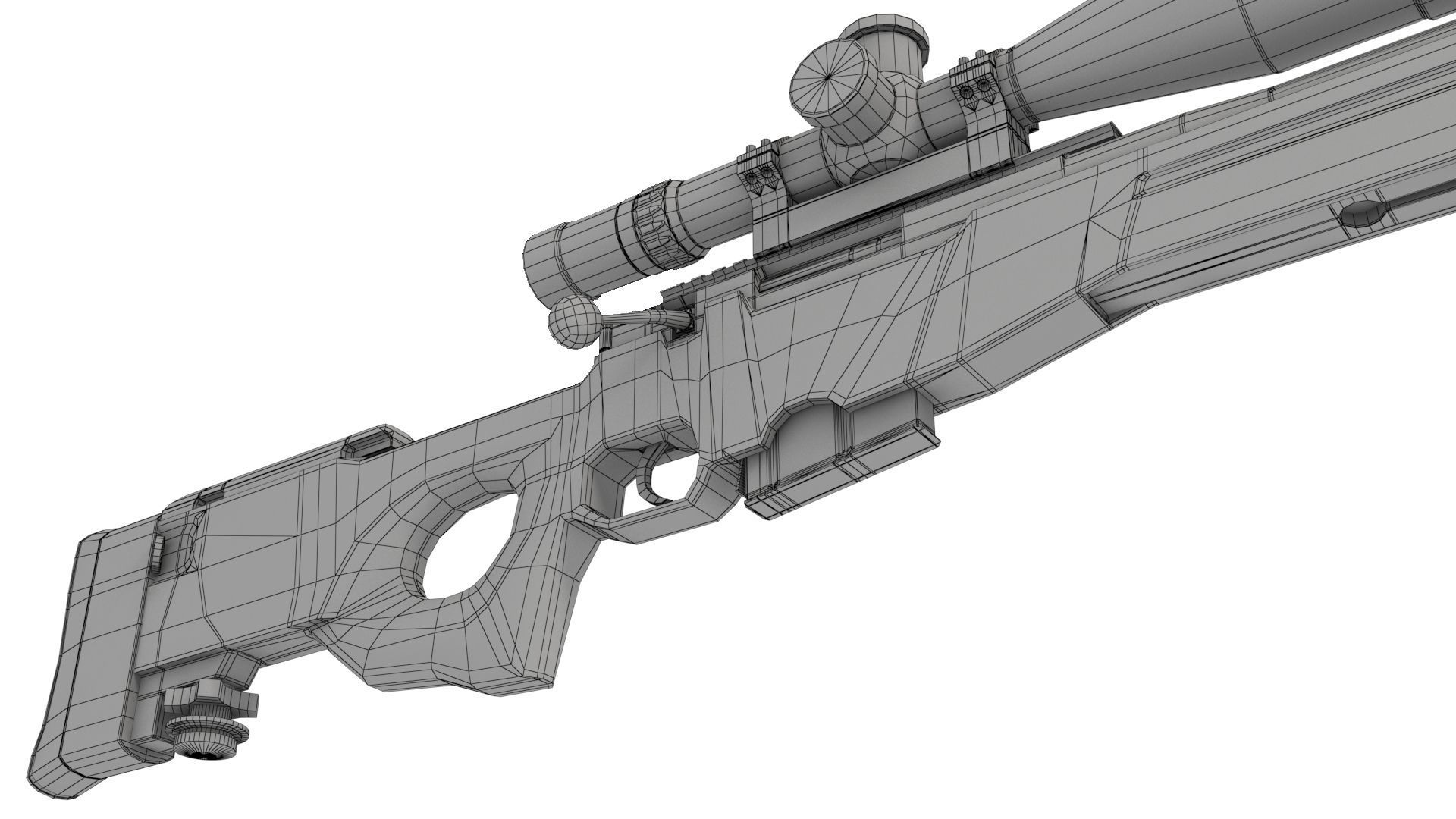 3D model AWP AWM Sniper rifle 3D model LOW POLY VR / AR / low-poly ...