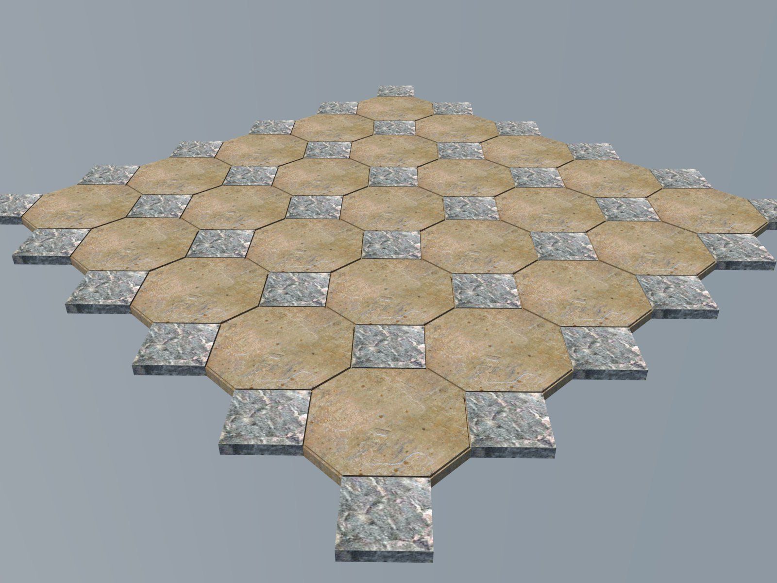 PAVING STONE OCTAGONALWITH CORNER SQUIRES 3D model | CGTrader