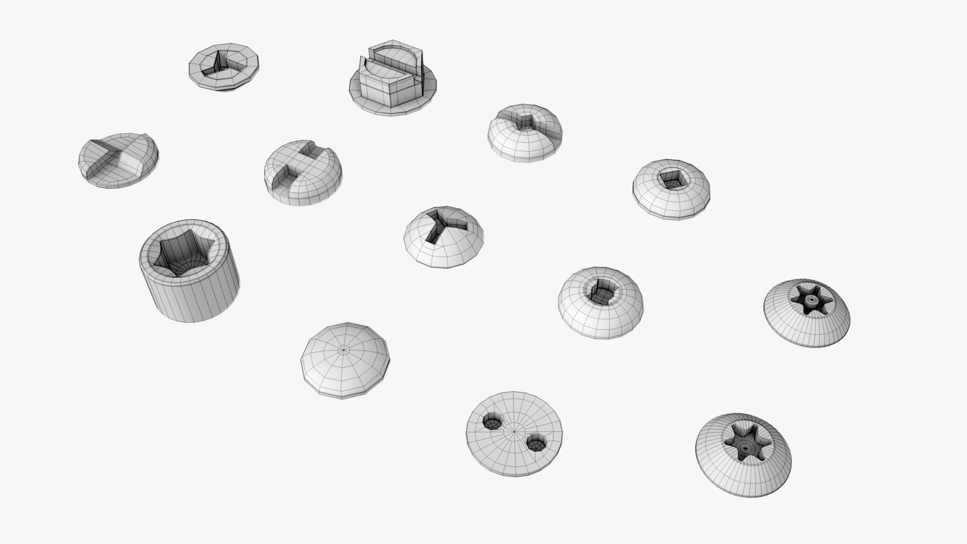 3D model Screw Heads Collection 2 VR / AR / low-poly | CGTrader