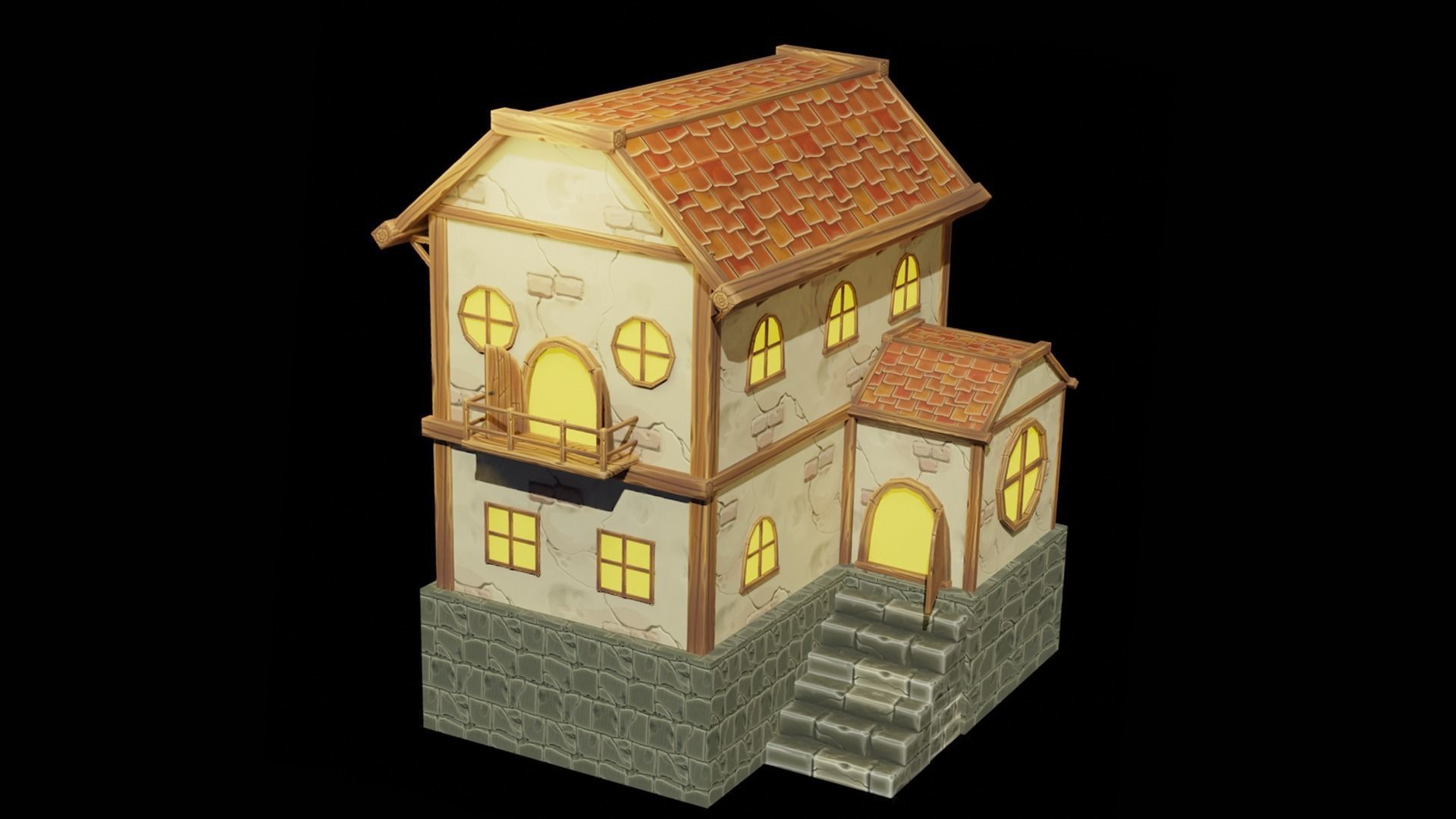 Stylized Medieval House Modular Pack 3D model | CGTrader