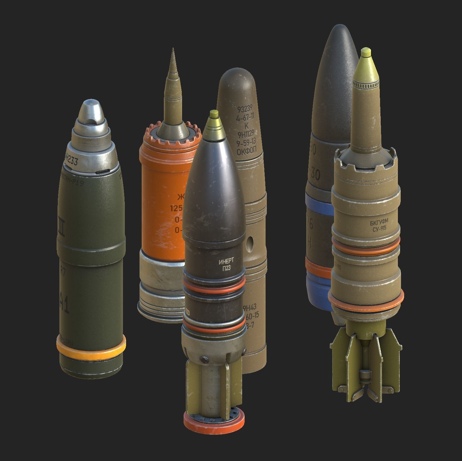 Tank shells collection 3D model | CGTrader