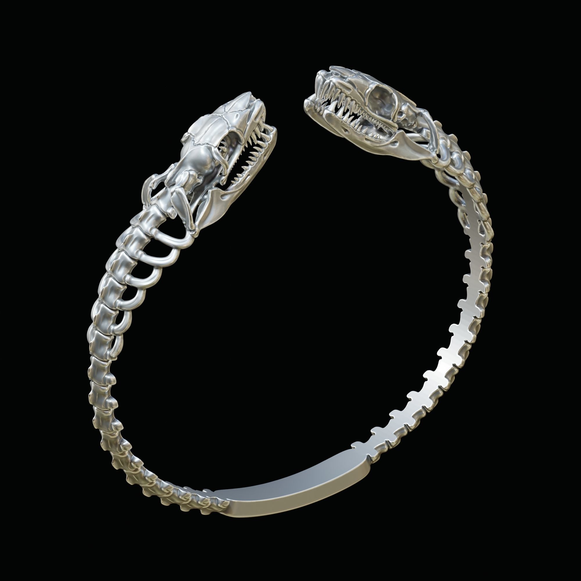 Snake Bracelet scull 3D model 3D printable | CGTrader