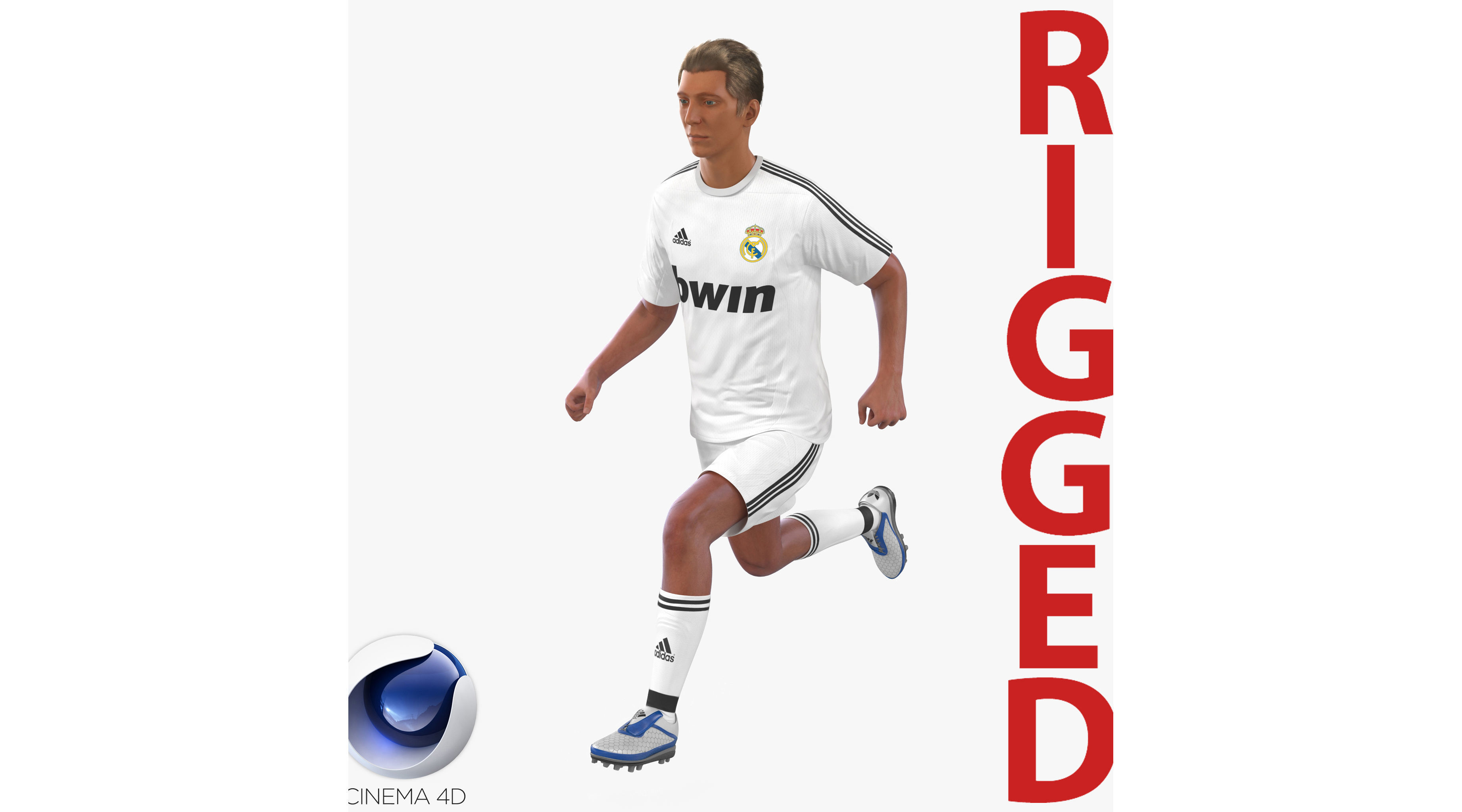 Soccer Player Real Madrid Rigged 2 for Cinema 4D 3D model rigged | CGTrader