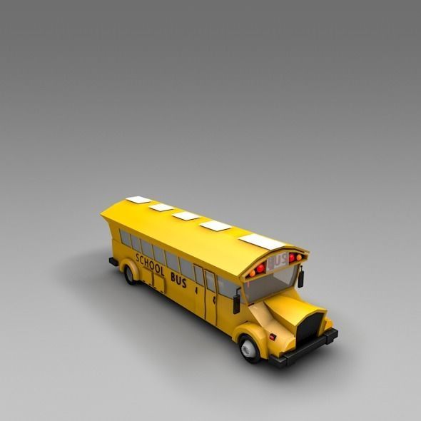 3D model Low Poly School Bus VR / AR / low-poly | CGTrader