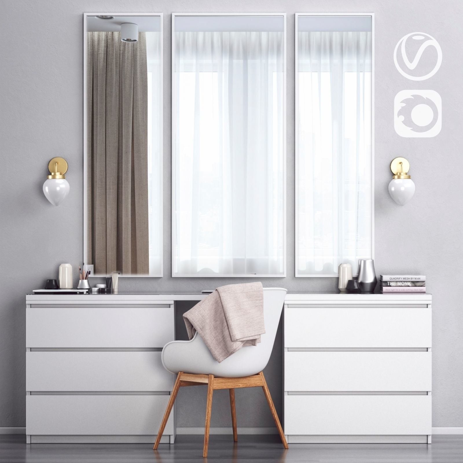 MALM Dressing Table 3D model | CGTrader