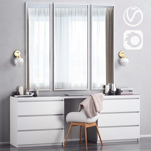 MALM Dressing Table 3D model | CGTrader