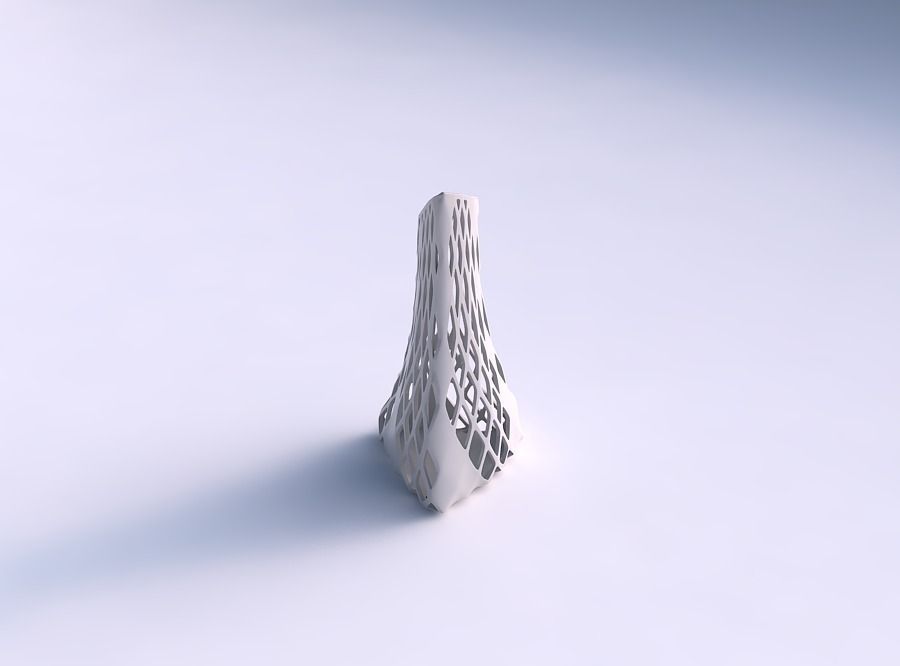 Vase grounded tilted triangle with diagonal grid lattice 3 3D model 3D ...
