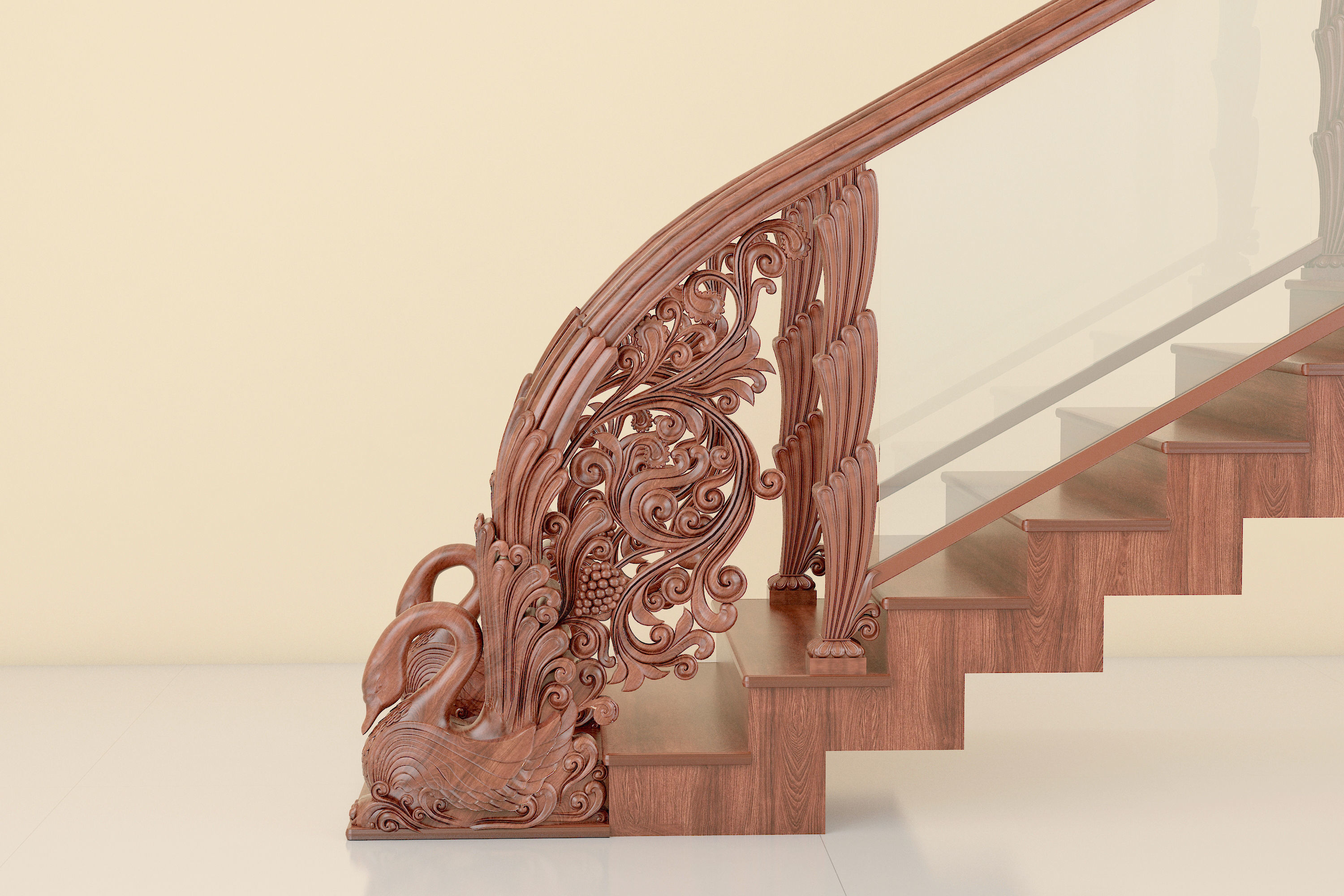 Classic wooden Stair 3D model | CGTrader