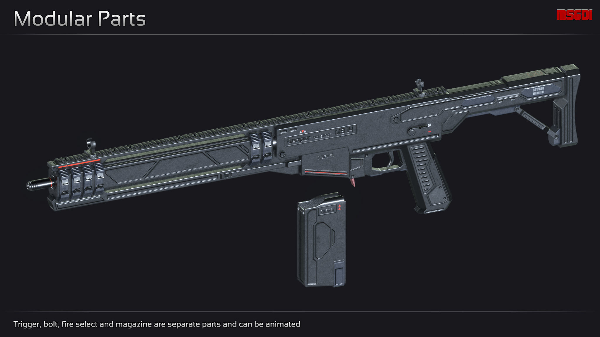3D model Scifi Sniper Rifle MB 14 VR / AR / low-poly | CGTrader