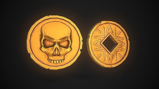 3D model Stylized Pirate Coins VR / AR / low-poly | CGTrader