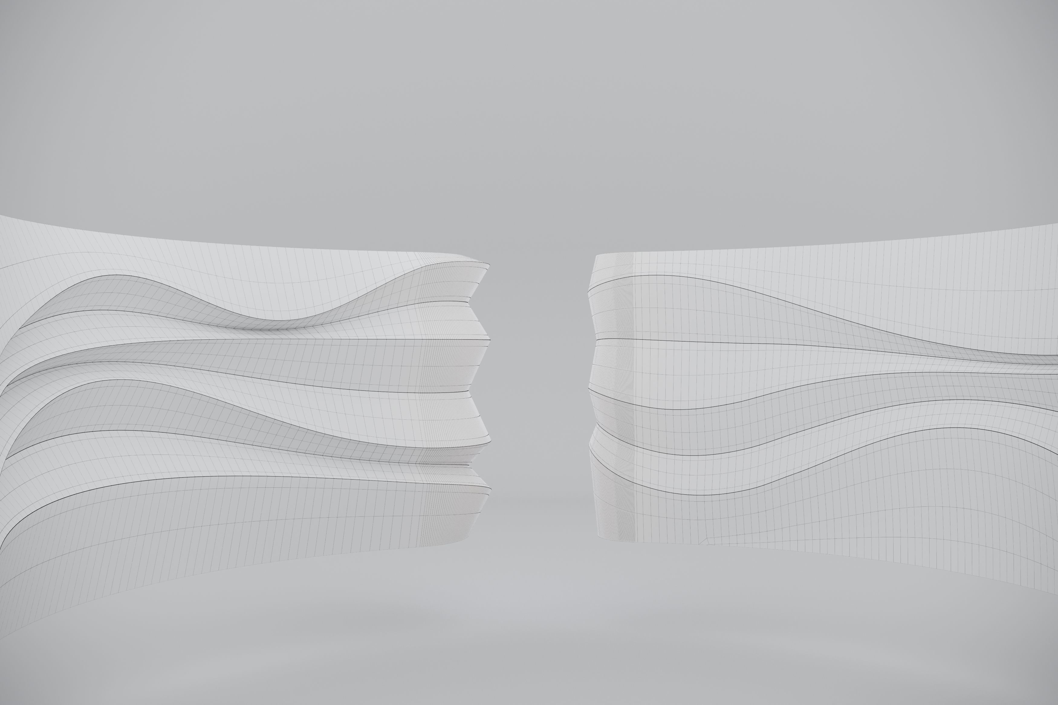 Wall waves decoration 3D model | CGTrader