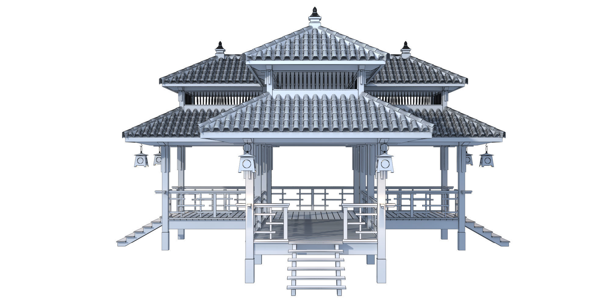 TRADITIONAL TEA HOUSE SET 3D model | CGTrader