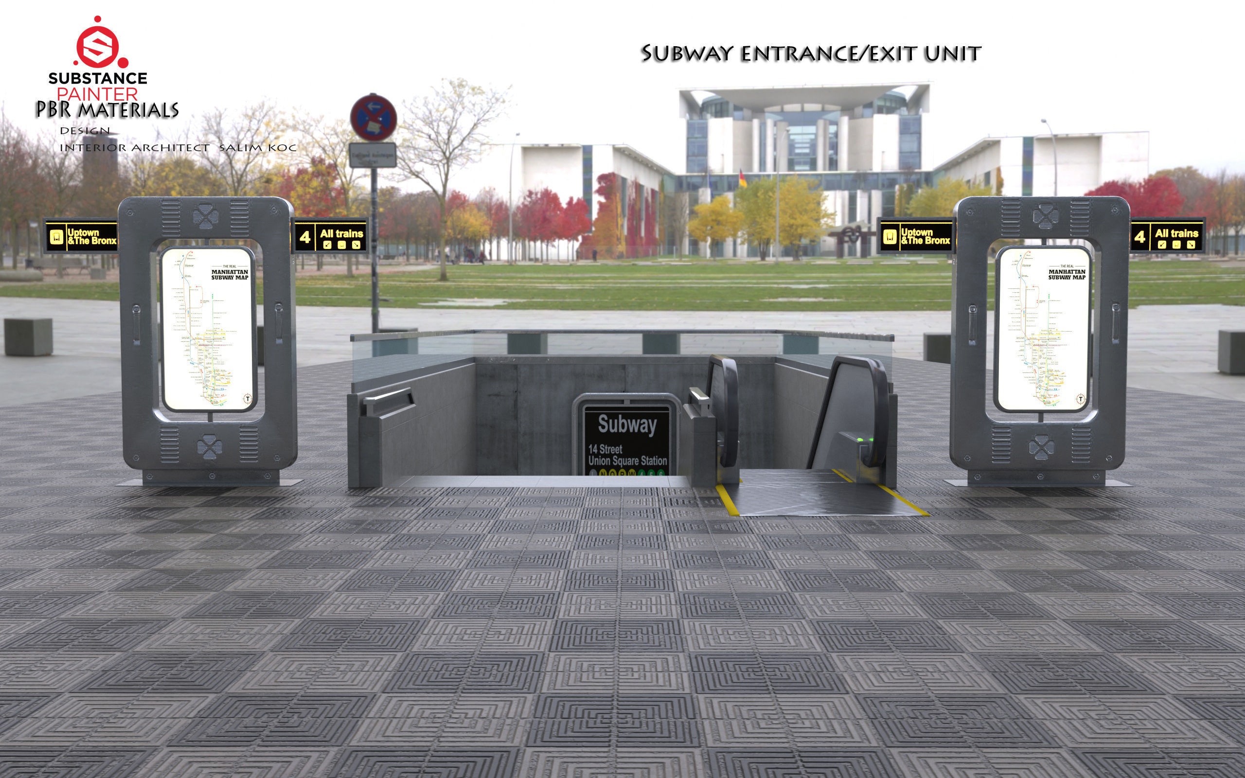 3D asset Metro Subway entrance exit unit | CGTrader