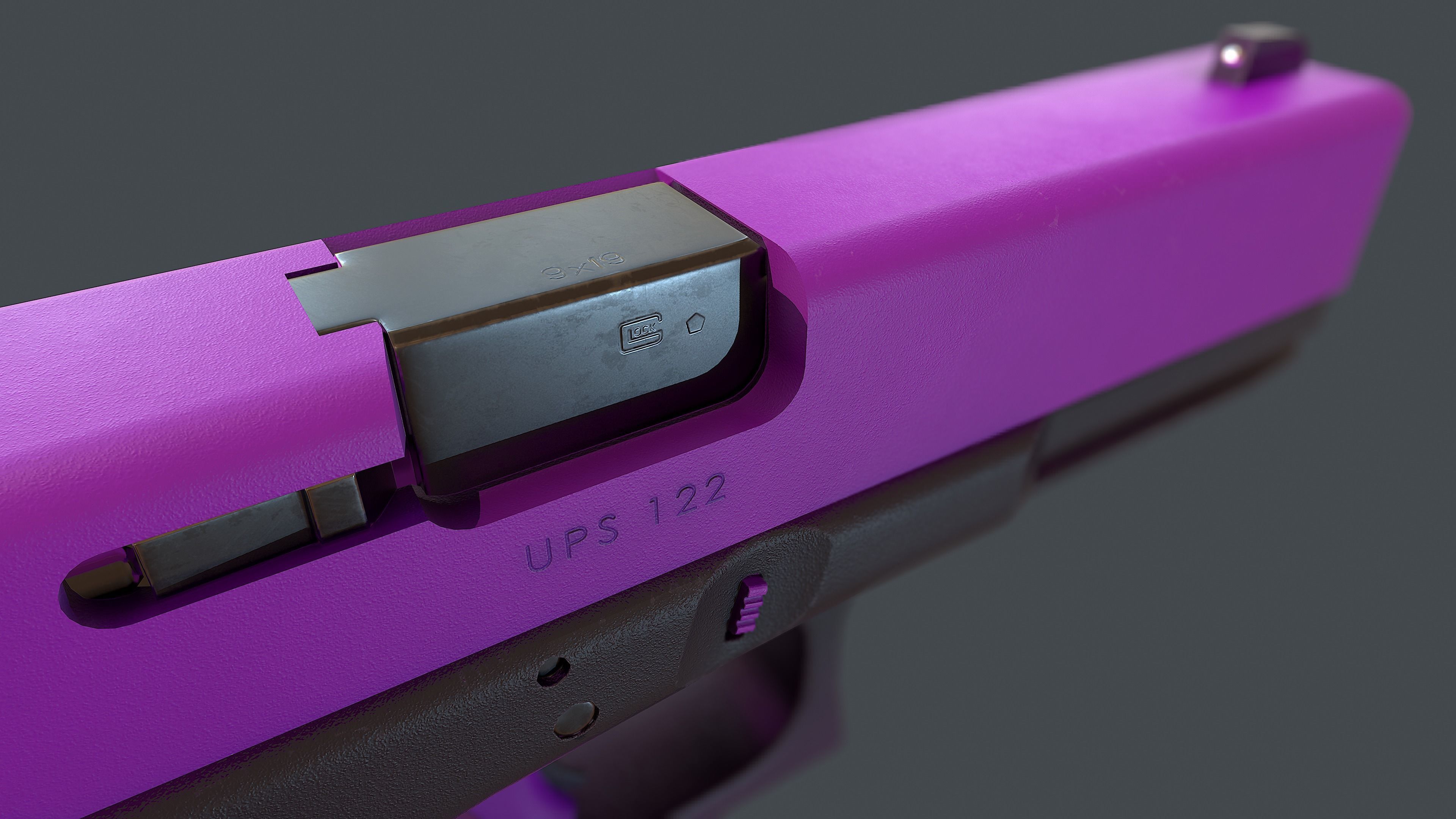 3D model Purple Glock 17 with magazine VR / AR / low-poly rigged ...