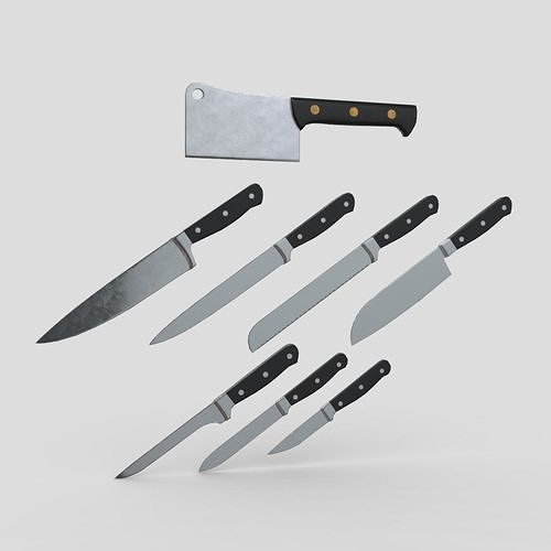 3D model Kitchen Knife Pack VR / AR / low-poly | CGTrader