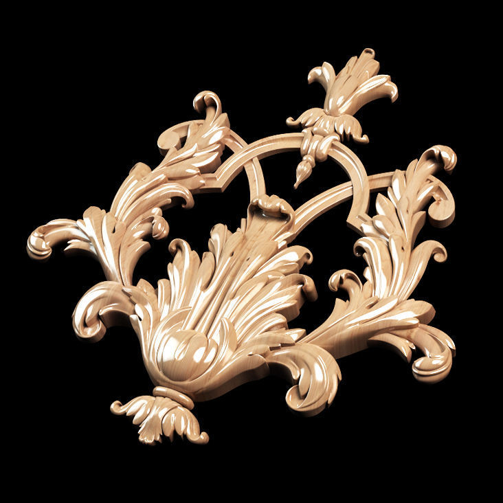 Baroque carving 3D model | CGTrader