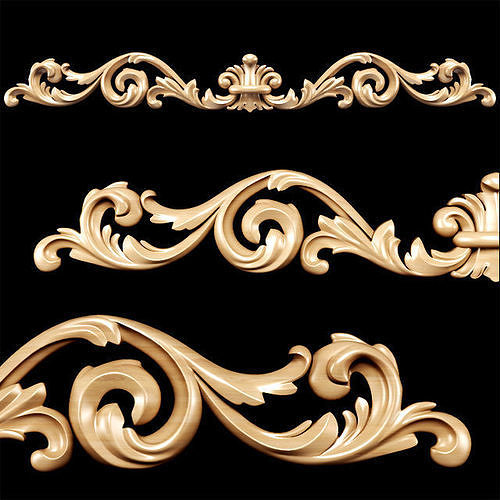 Classic carved trim 3D model | CGTrader