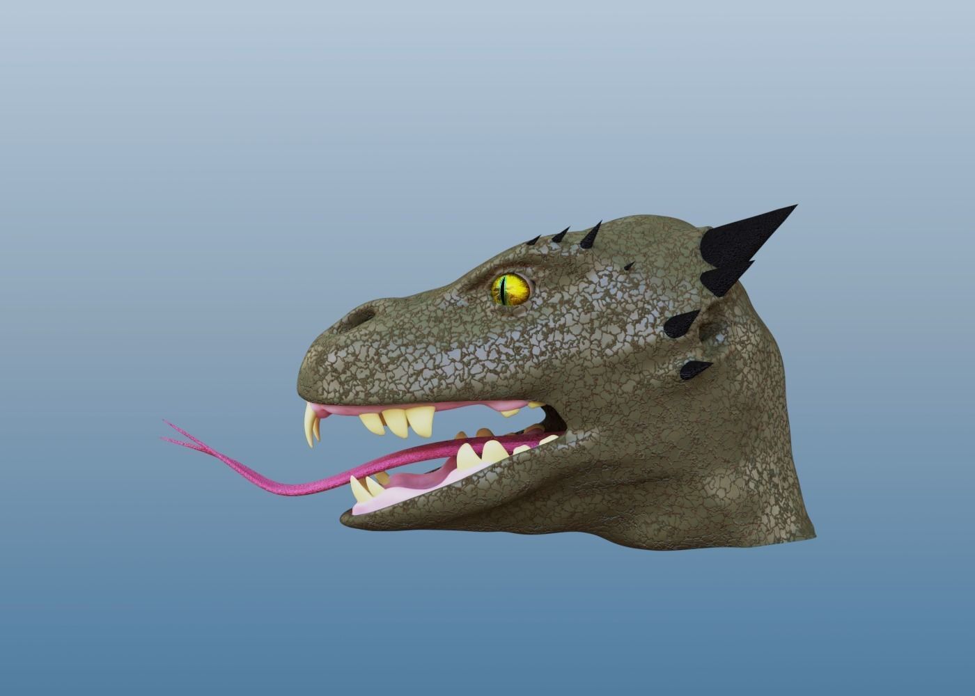Lizardfolk Head free 3D model | CGTrader