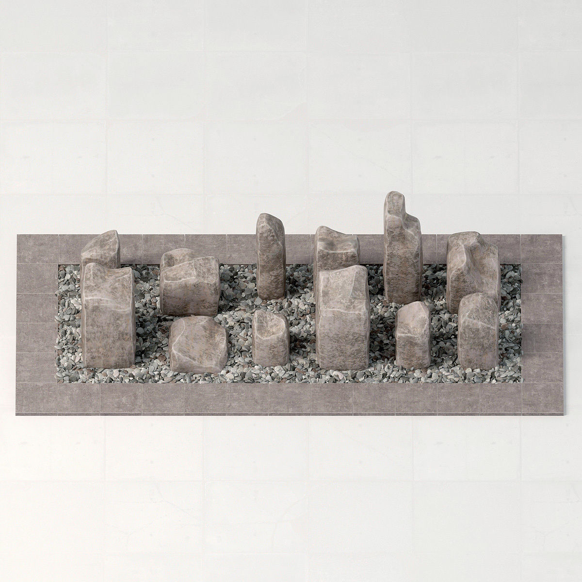 Square stone block pebble fundament n1 3D model | CGTrader