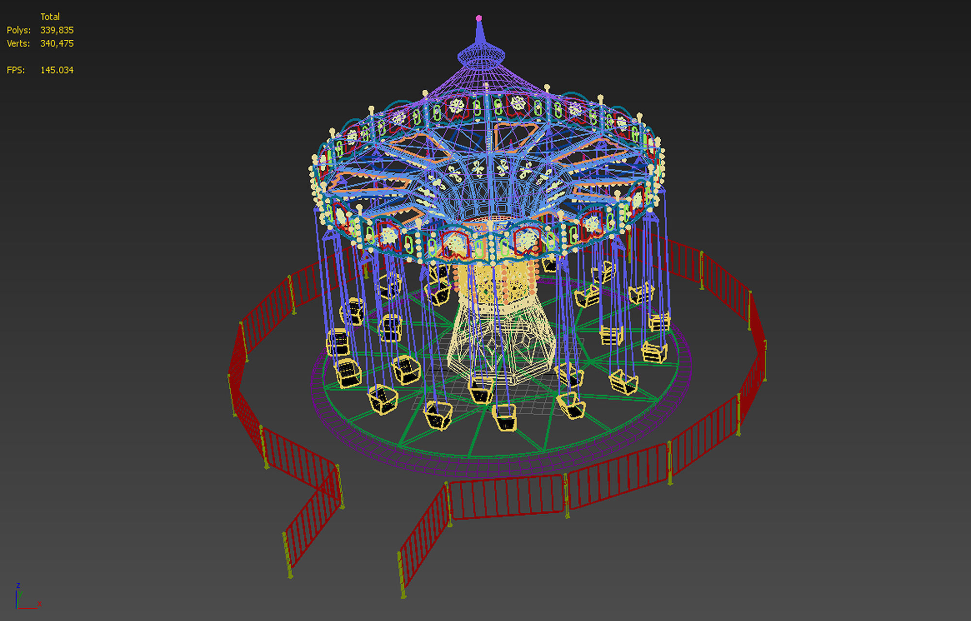 Funfair Swing Ride 3D model | CGTrader