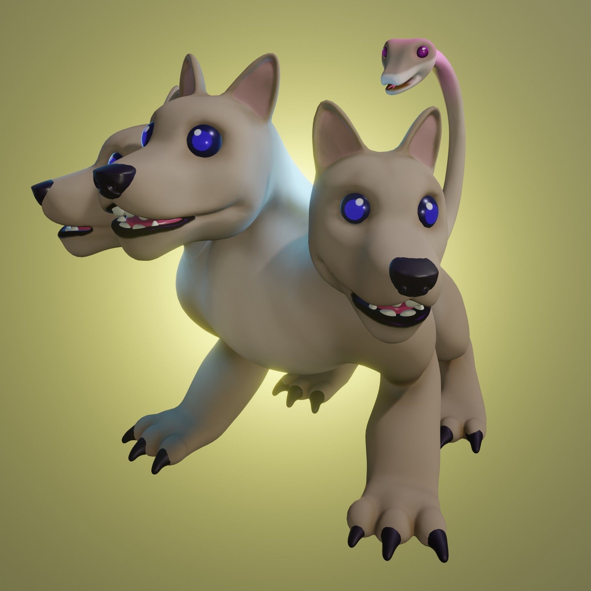 Cute Cerberus model 3D asset | CGTrader