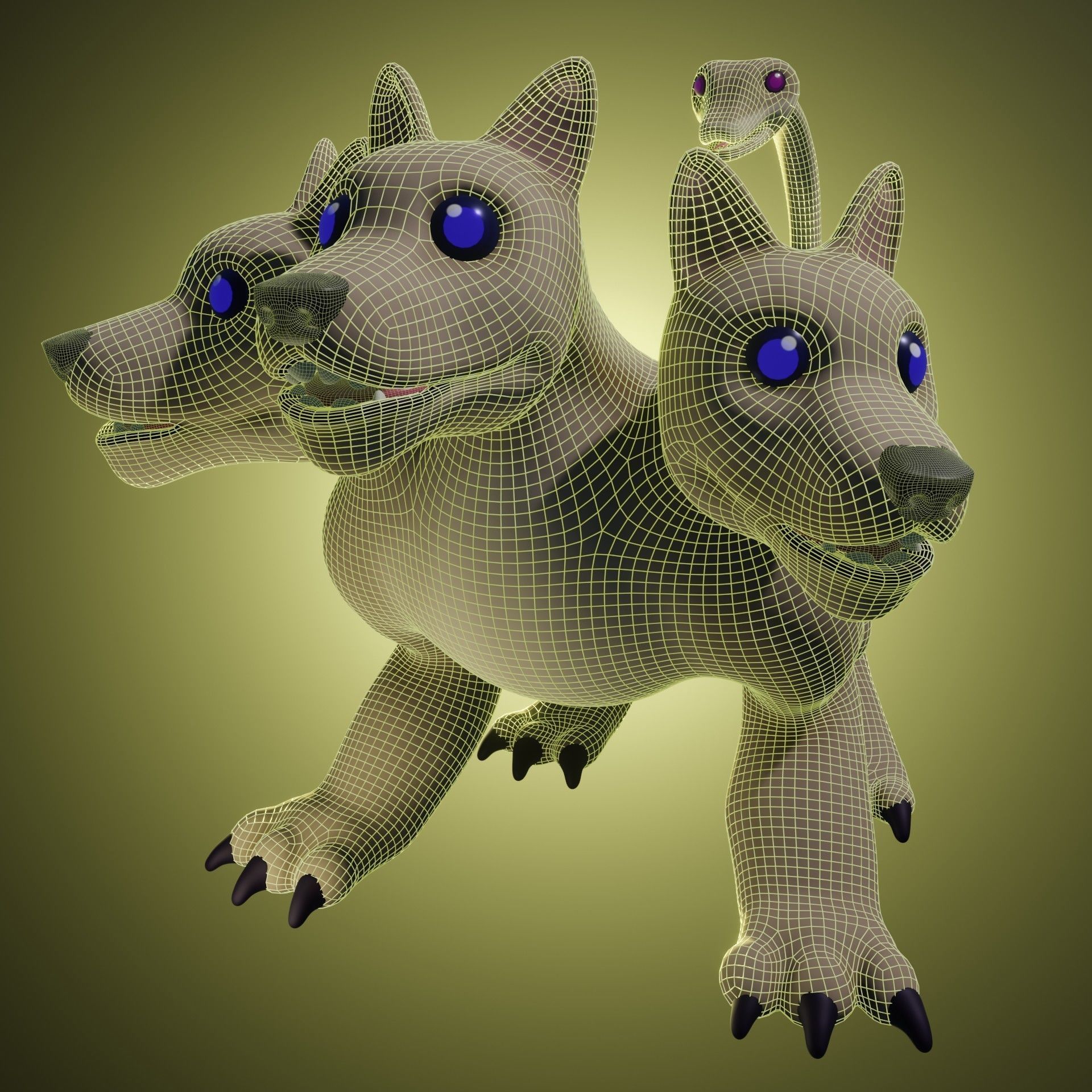 3D model Cute Cerberus model VR / AR / low-poly rigged animated | CGTrader