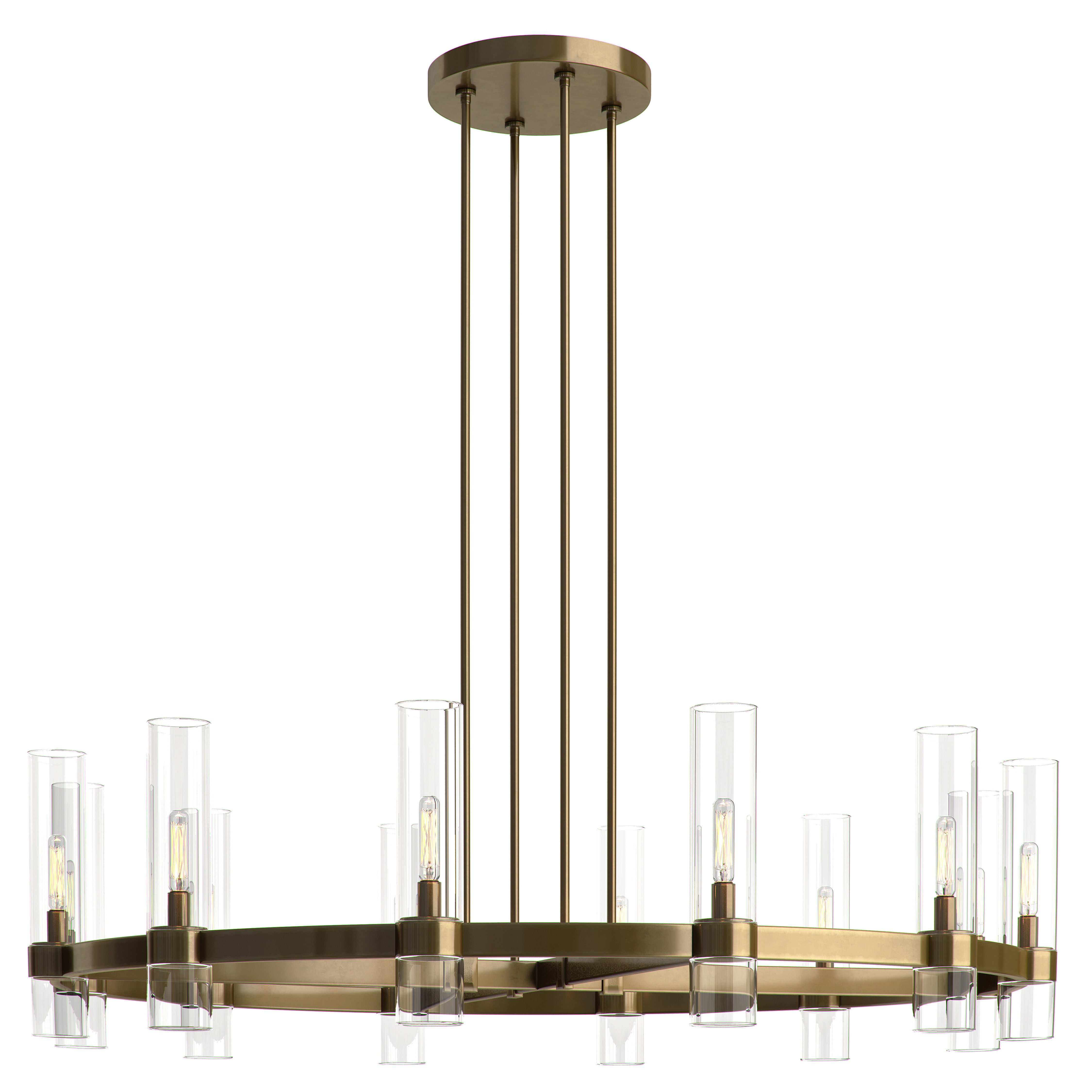 RESTORATION HARDWARE RAVELLE ROUND CHANDELIER Brass 3D model | CGTrader