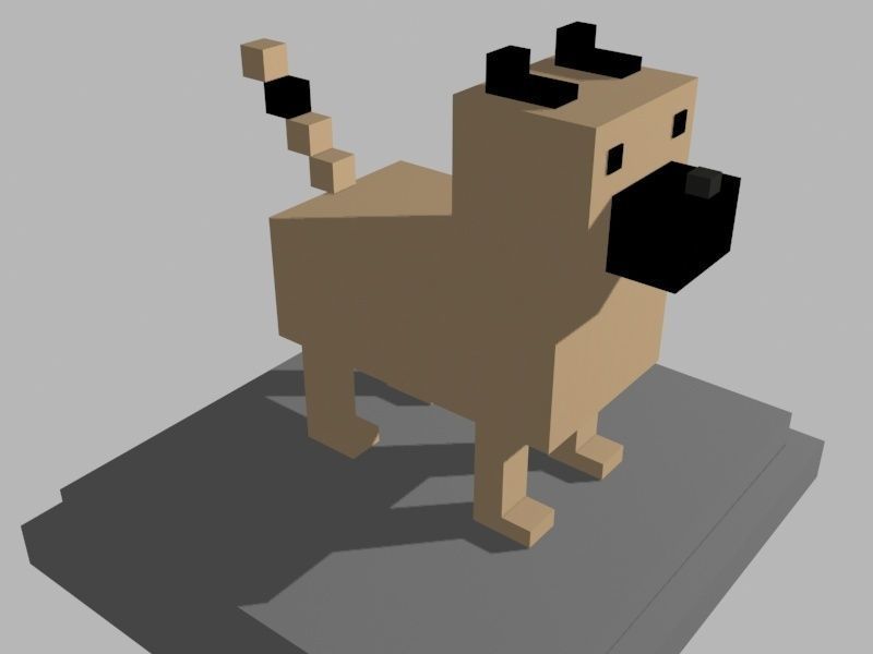 3D model VOXEL DOG - MODEL 2 VR / AR / low-poly | CGTrader
